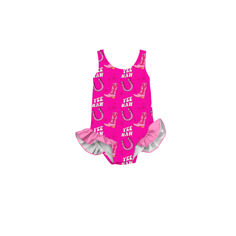 custom S Western boot hot pink girls bathing swimsuits – Yiwu Zhihao ...