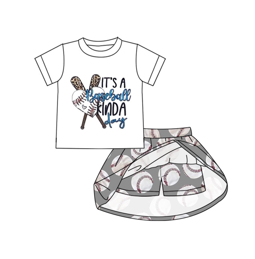 preorder GSD0621 It's a baseball short sleeve skirt shorts girls set ...