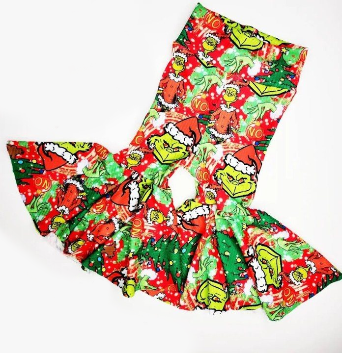 preorder P0630 Christmas green face red girls milk silk pants ...